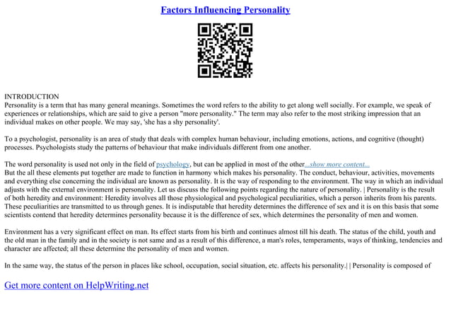 Understanding Personality | PPT