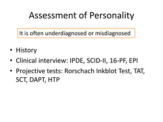 Understanding personality disorders | PPT