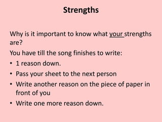 (SWOT) Understanding personal strengths and weaknesses | PPTX