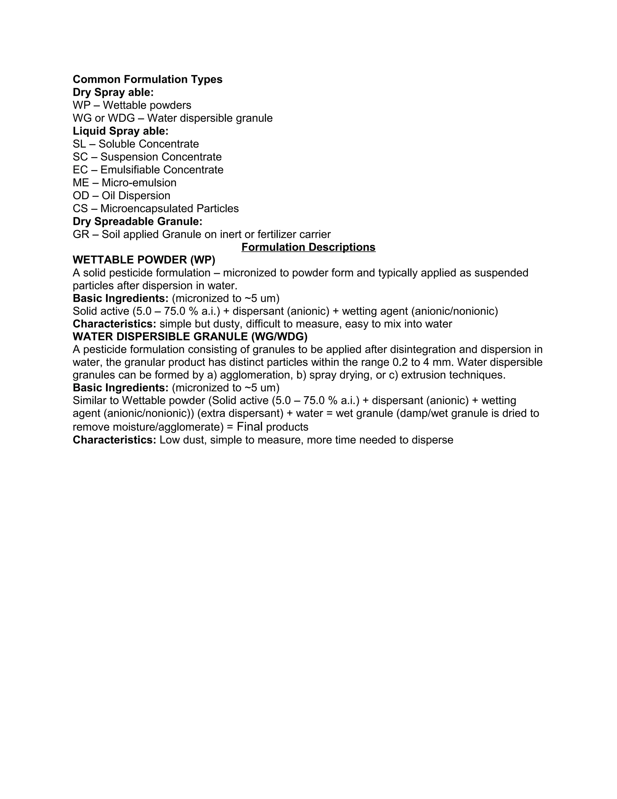 Understanding pesticide formulations | DOC