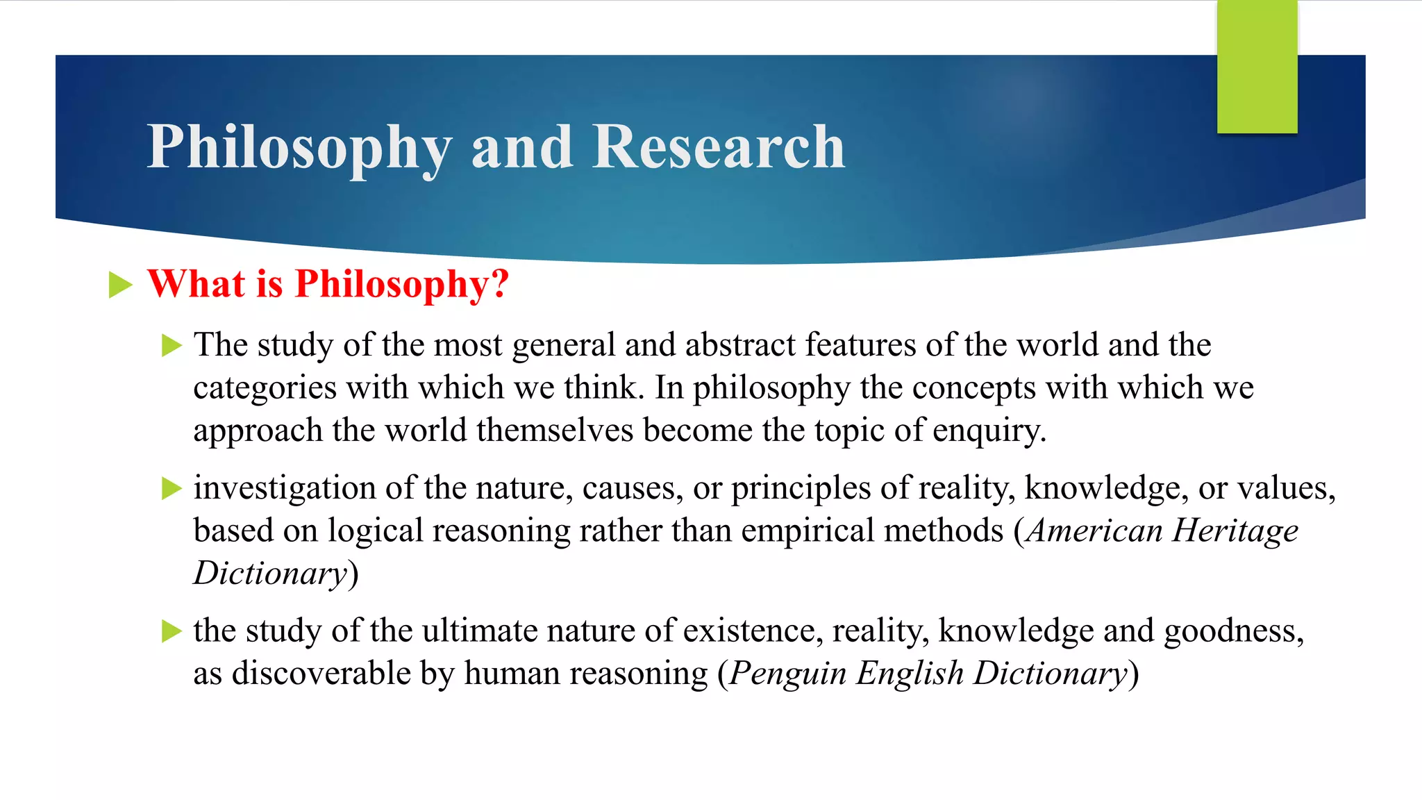 Understanding philosophy of research | PPTX