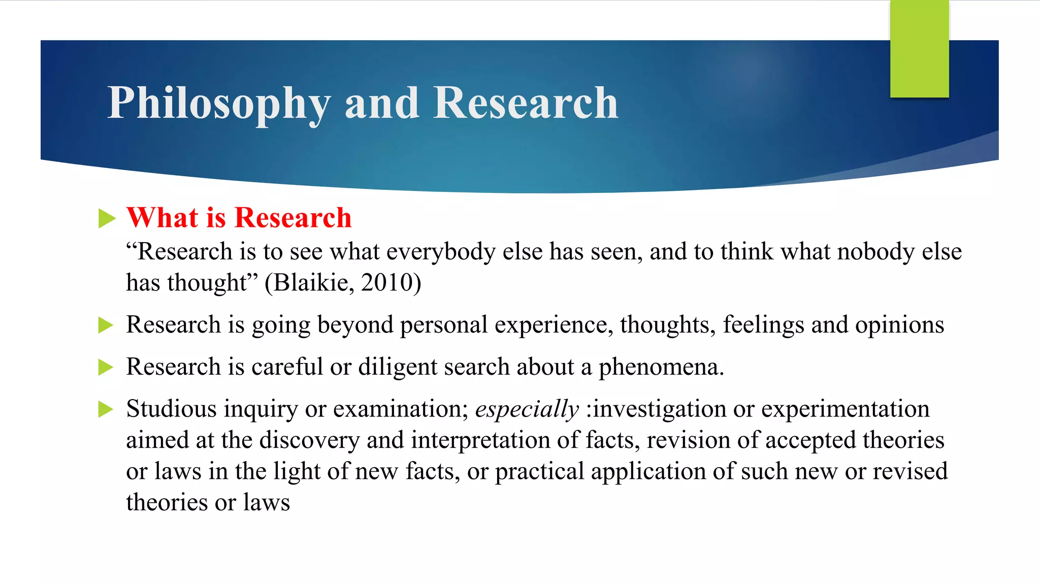 Understanding philosophy of research | PPTX