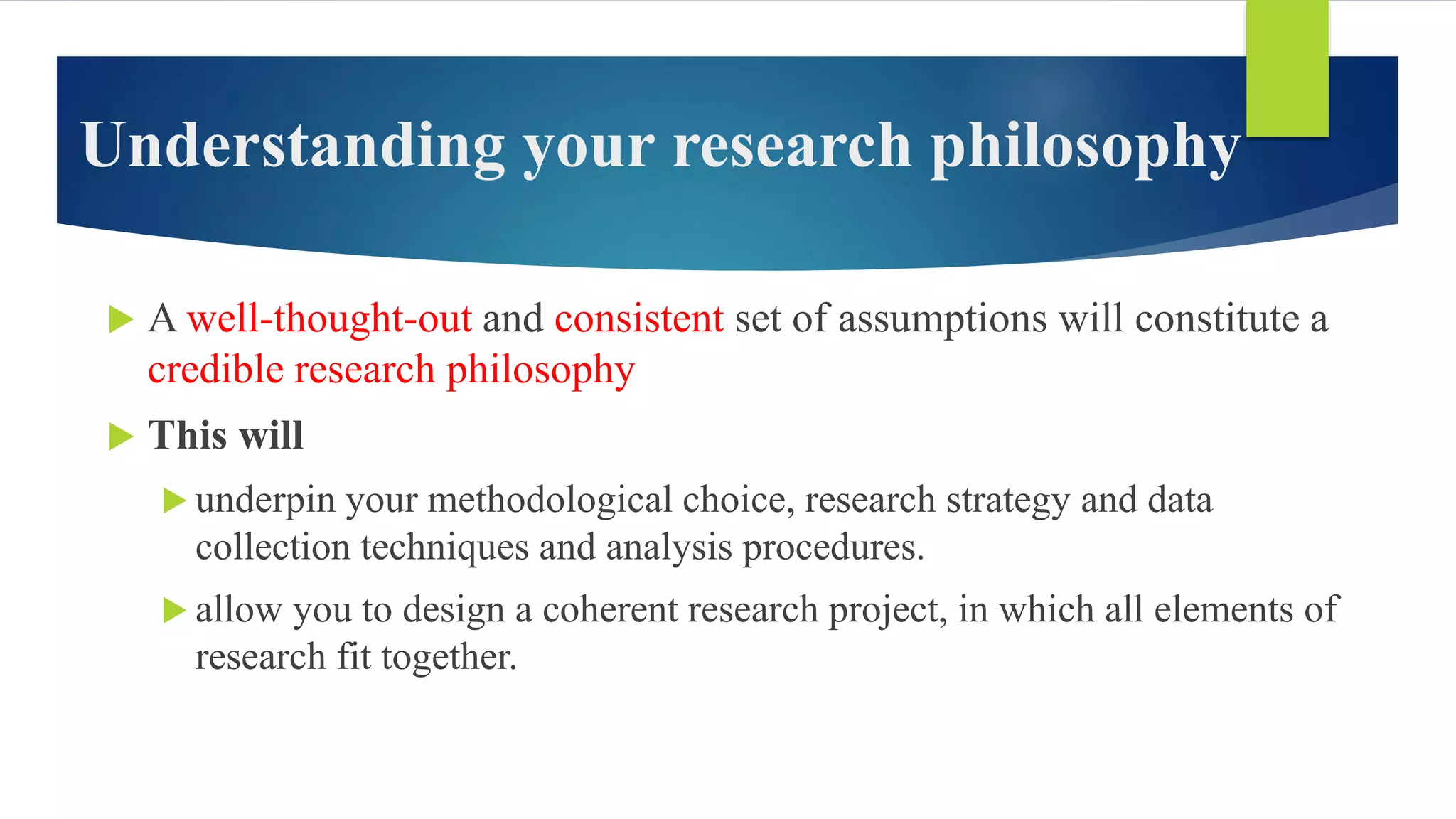 Understanding philosophy of research | PPTX