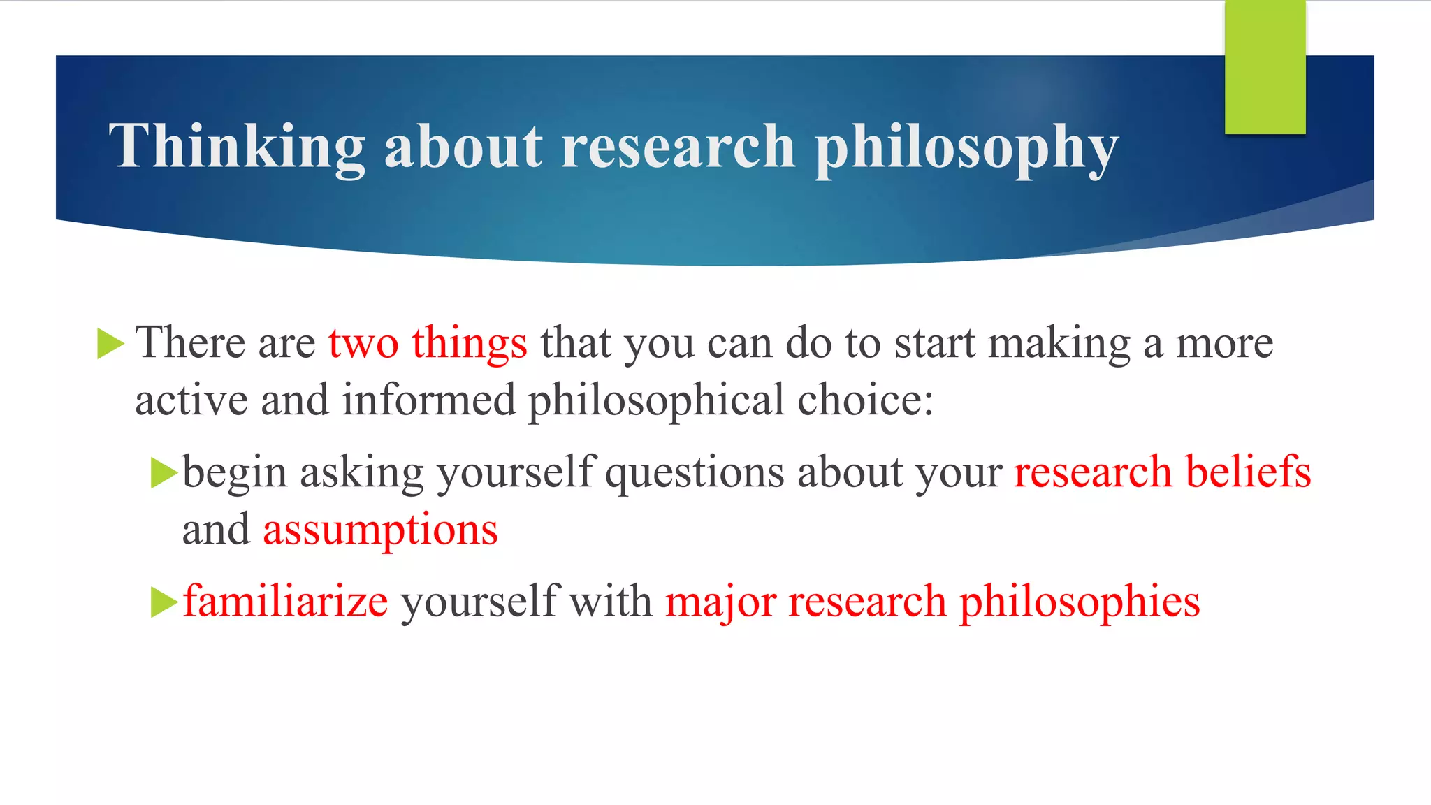Understanding philosophy of research | PPTX