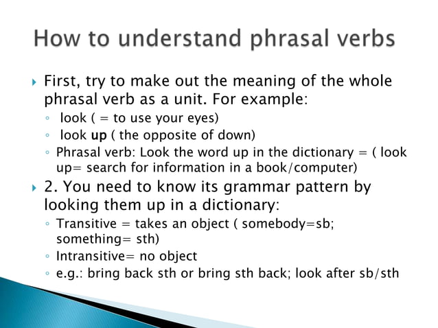 Understanding phrasal verbs | PPT