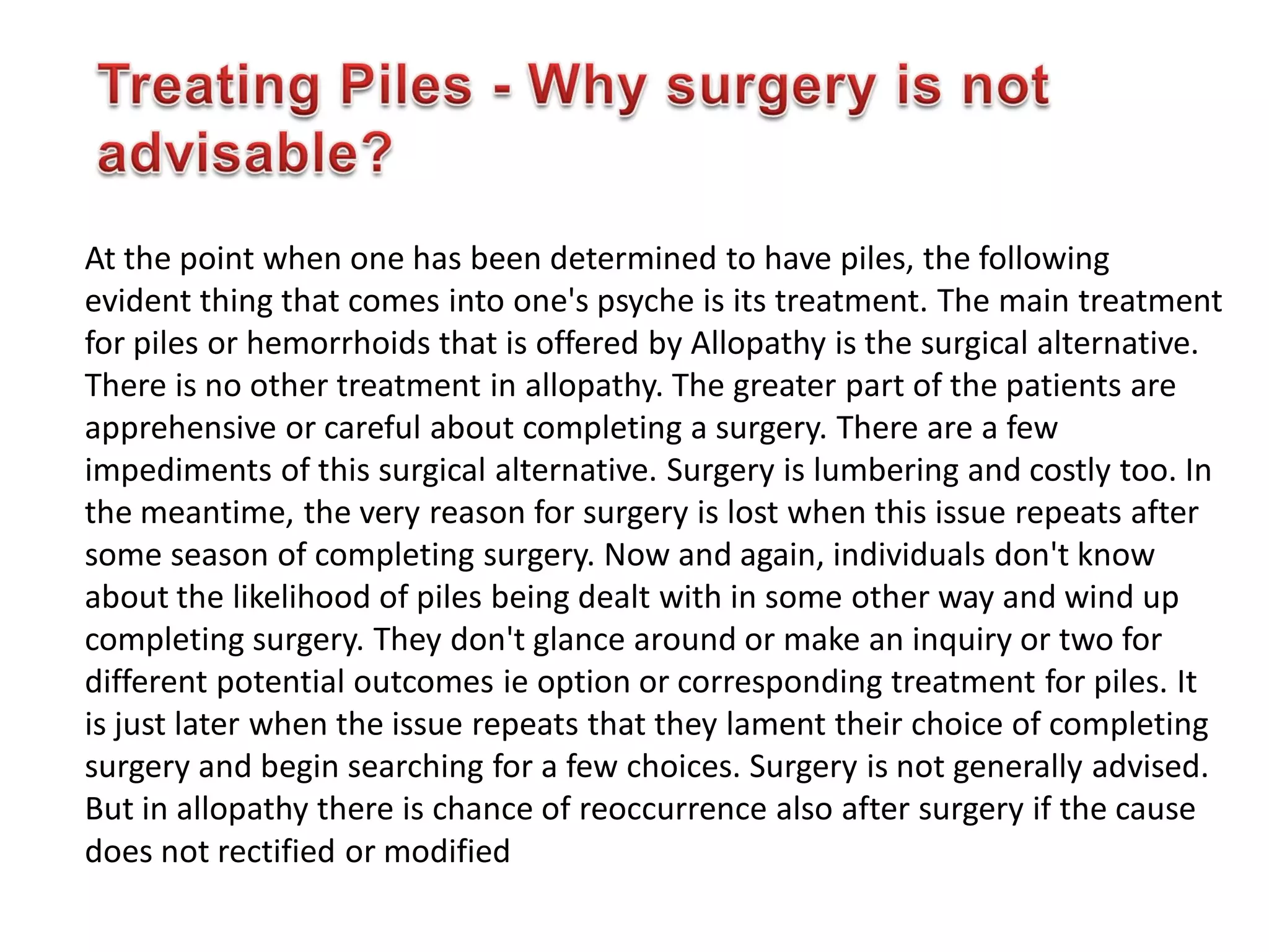 Understanding piles (or) hemorrhoids. | PDF