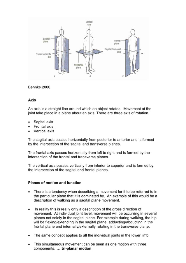 Understanding planes and axes of movement | PDF