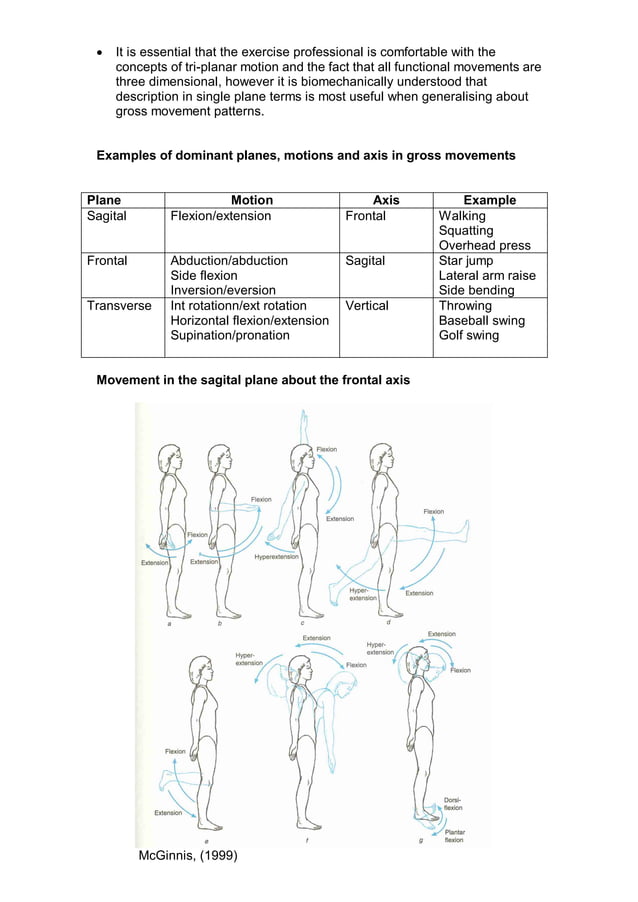 Understanding planes and axes of movement | PDF