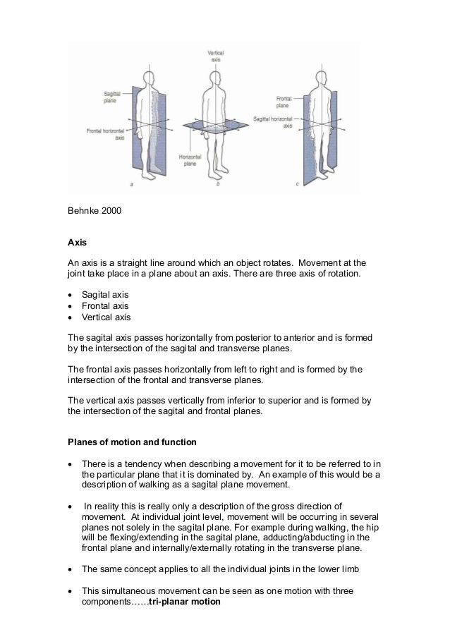 Understanding planes and axes of movement