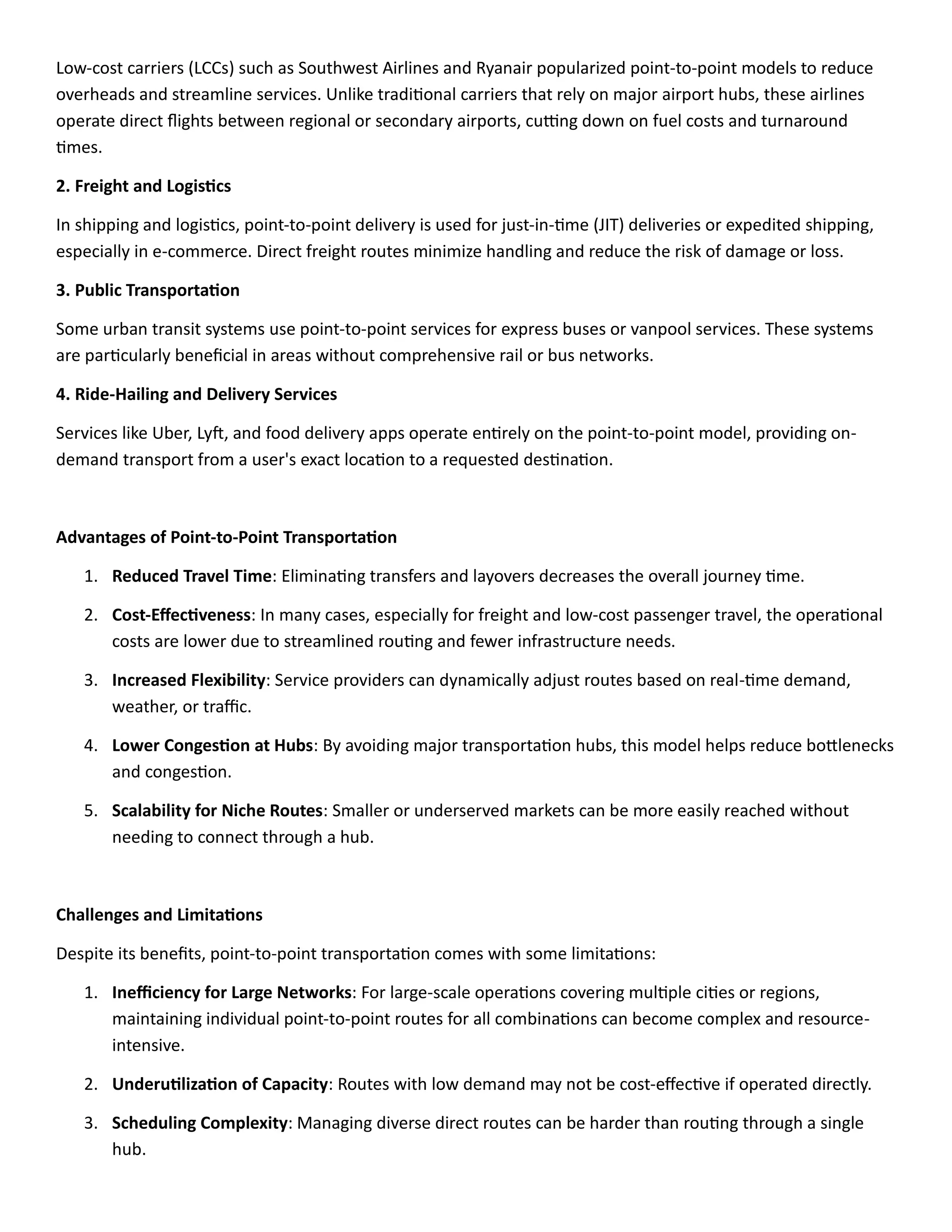 Understanding Point-to-Point Transportation | PDF