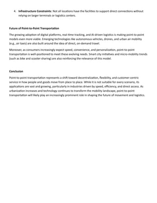 Understanding Point-to-Point Transportation | PDF