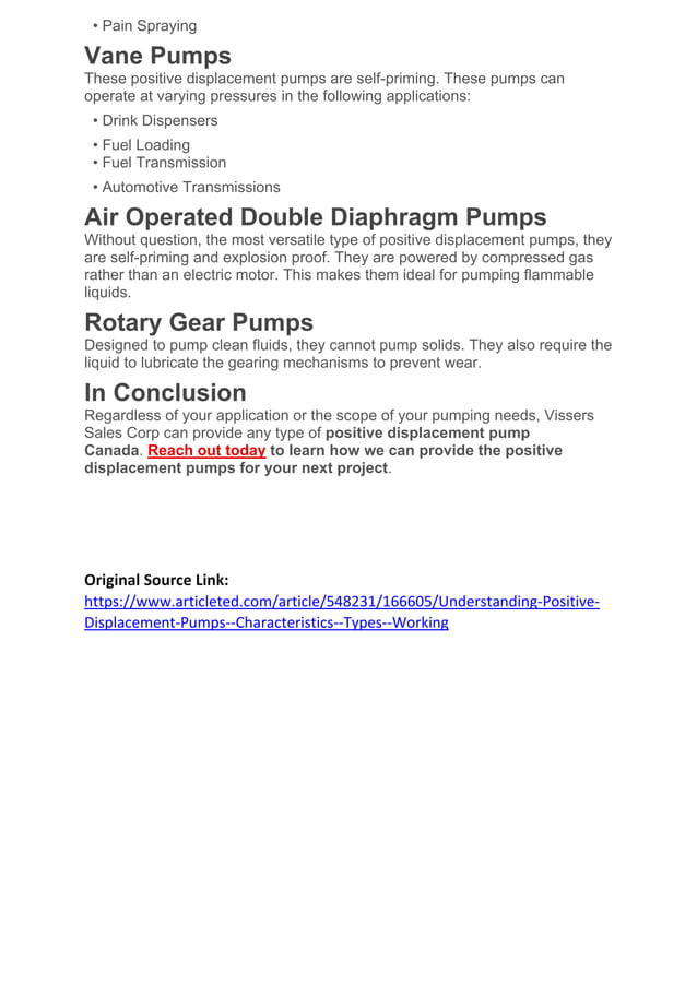 Understanding Positive Displacement Pumps: Characteristics, Types, Working
