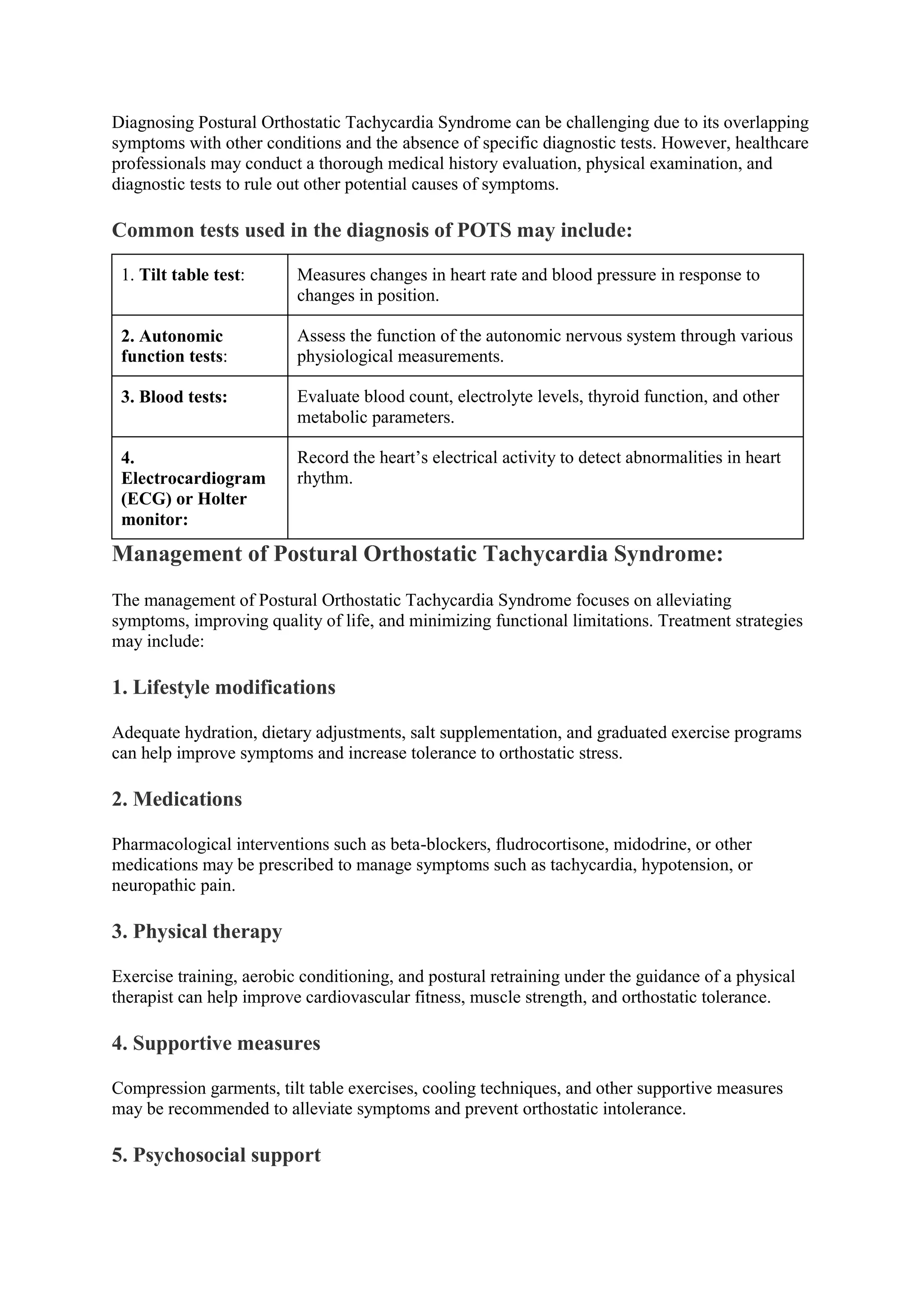 Postural Orthostatic Tachycardia Syndrome: Symptoms, Causes, and ...