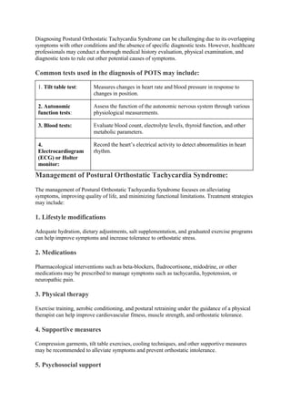 Postural Orthostatic Tachycardia Syndrome: Symptoms, Causes, and ...