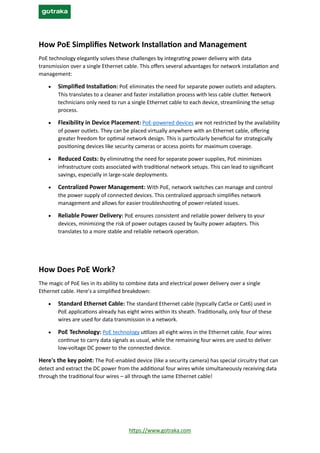 Understanding Power over Ethernet - A Beginner's Guide - Gotraka | PDF