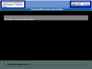 Understanding Pre Qualification Questionnaires | PPT