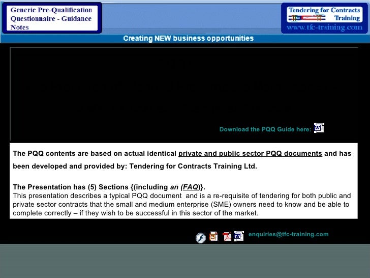 Understanding Pre Qualification Questionnaires