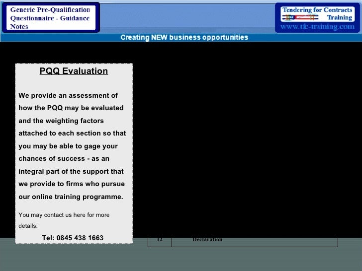 Understanding Pre Qualification Questionnaires