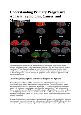 Primary Progressive Aphasia: Symptoms, Causes, and Management | The Lifesciences Magazine | PDF ...