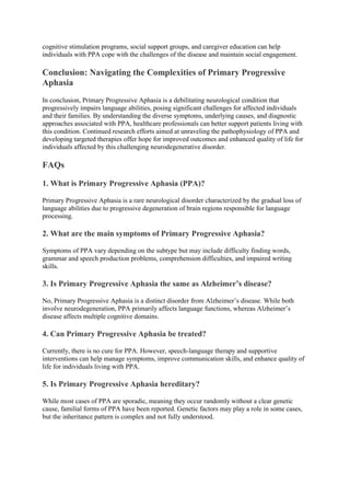 Primary Progressive Aphasia: Symptoms, Causes, and Management | The ...