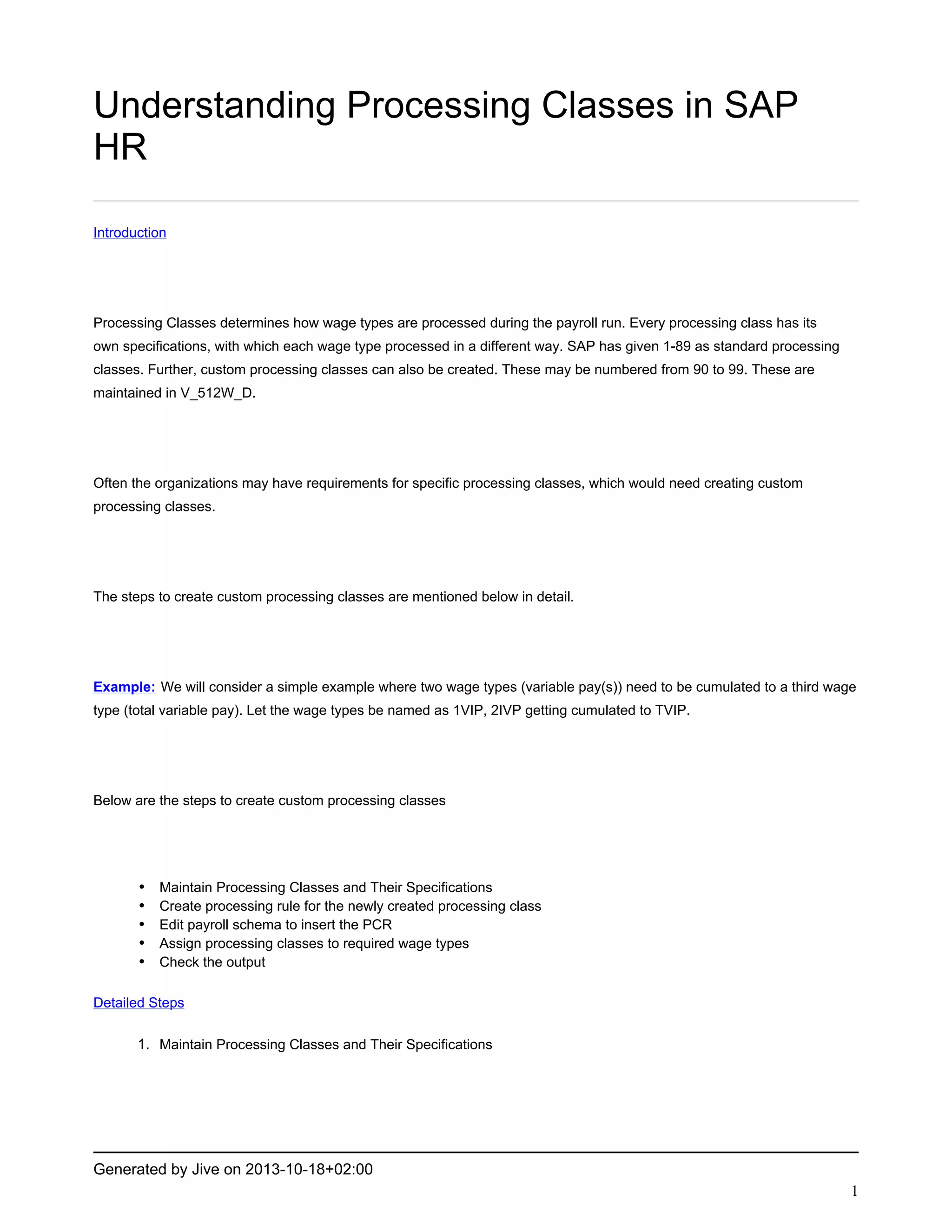 Understanding Processing Classes In Sap Pdf