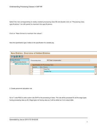 Understanding processing classes in sap | PDF