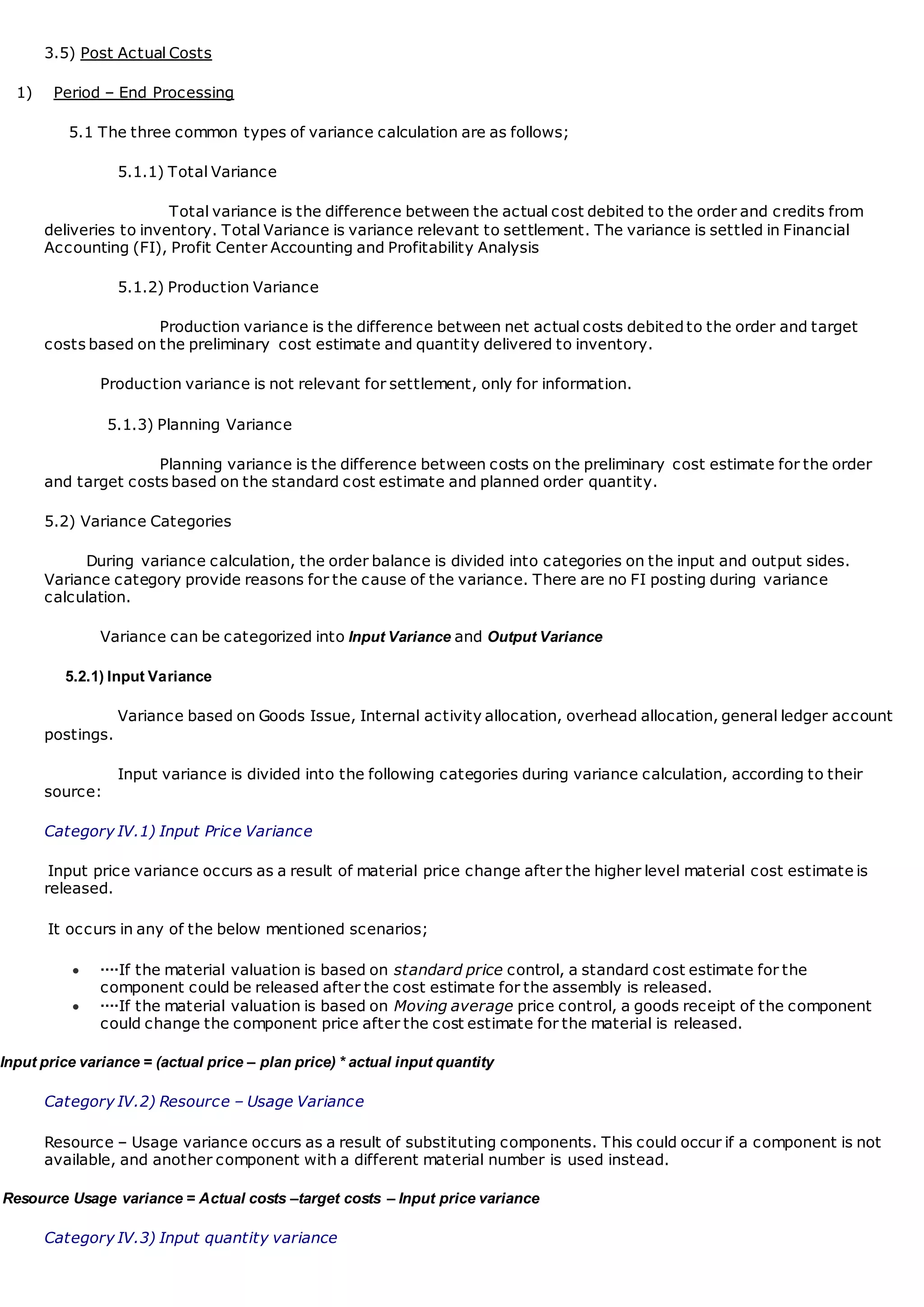 Understanding SAP production order variance | DOCX
