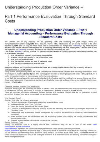 Understanding SAP production order variance | DOCX