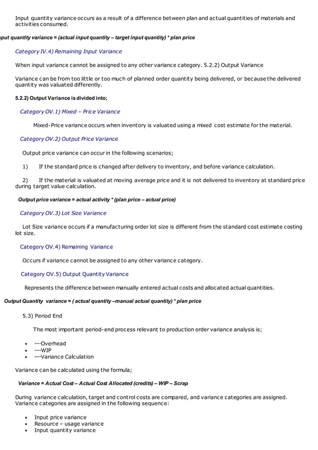 Understanding Sap Production Order Variance Docx