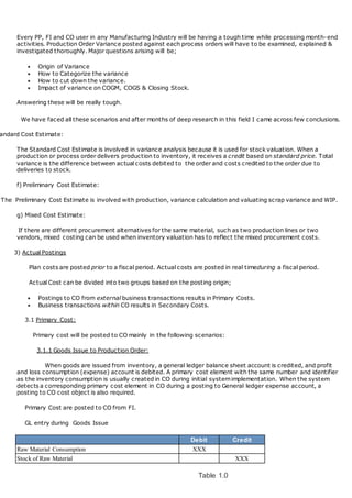 Understanding SAP production order variance | DOCX