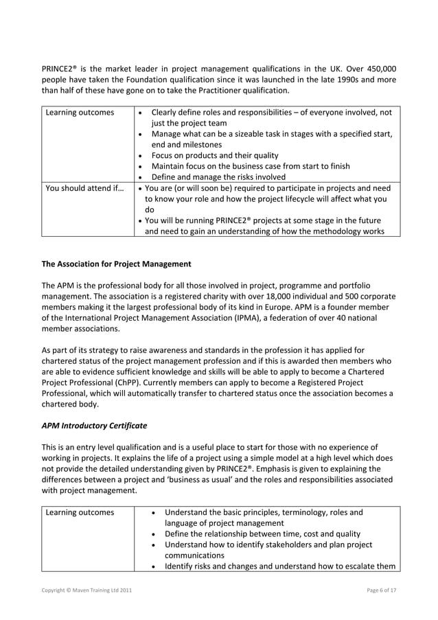 Understanding project management qualifications | PDF | Business ...