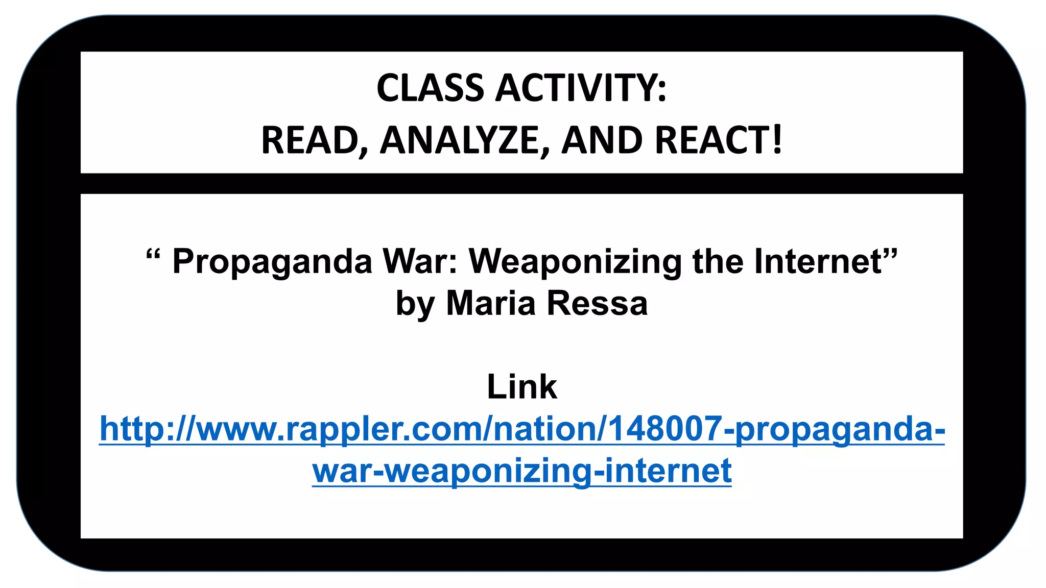 Understanding Propaganda Media and Information Literacy | PPTX