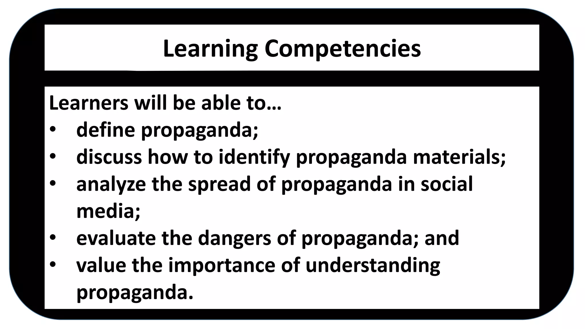 Understanding Propaganda Media and Information Literacy | PPTX