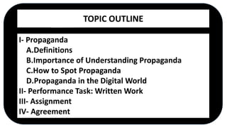 Understanding Propaganda Media and Information Literacy | PPTX