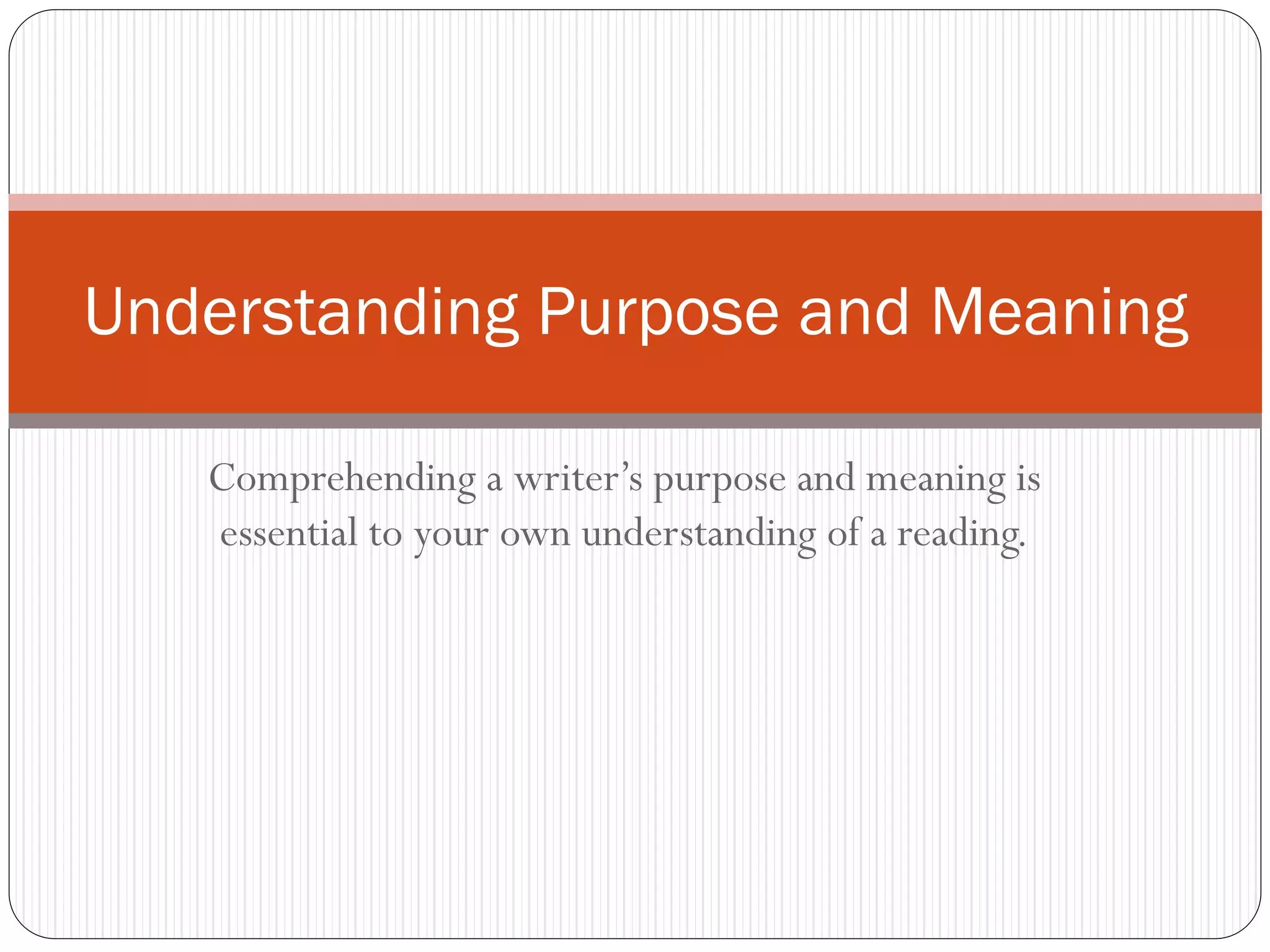 Understanding purpose and meaning | PDF Understanding purpose and meaning | PDF