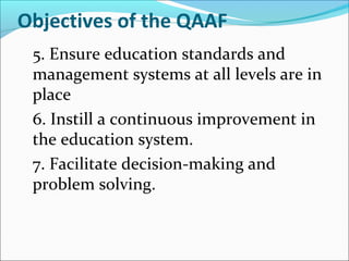 Understanding Quality Assurance and Accountability Framework (QAAF) | PPT