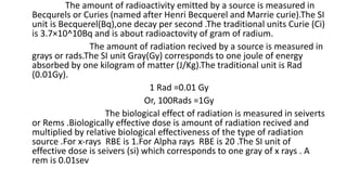 Understanding radiation units | PPTX