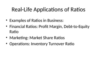 Basics of Ratio and proportion- powerpoint presentation | PPTX
