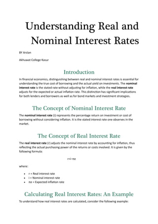 Understanding Real and Nominal Interest Rates chp 4.pdf | Stocks and ...