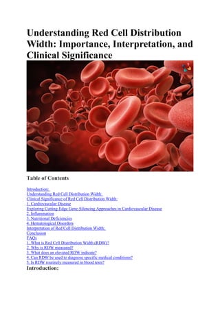 Red Cell Distribution Width: Importance, Interpretation, and Clinical Significance | The ...