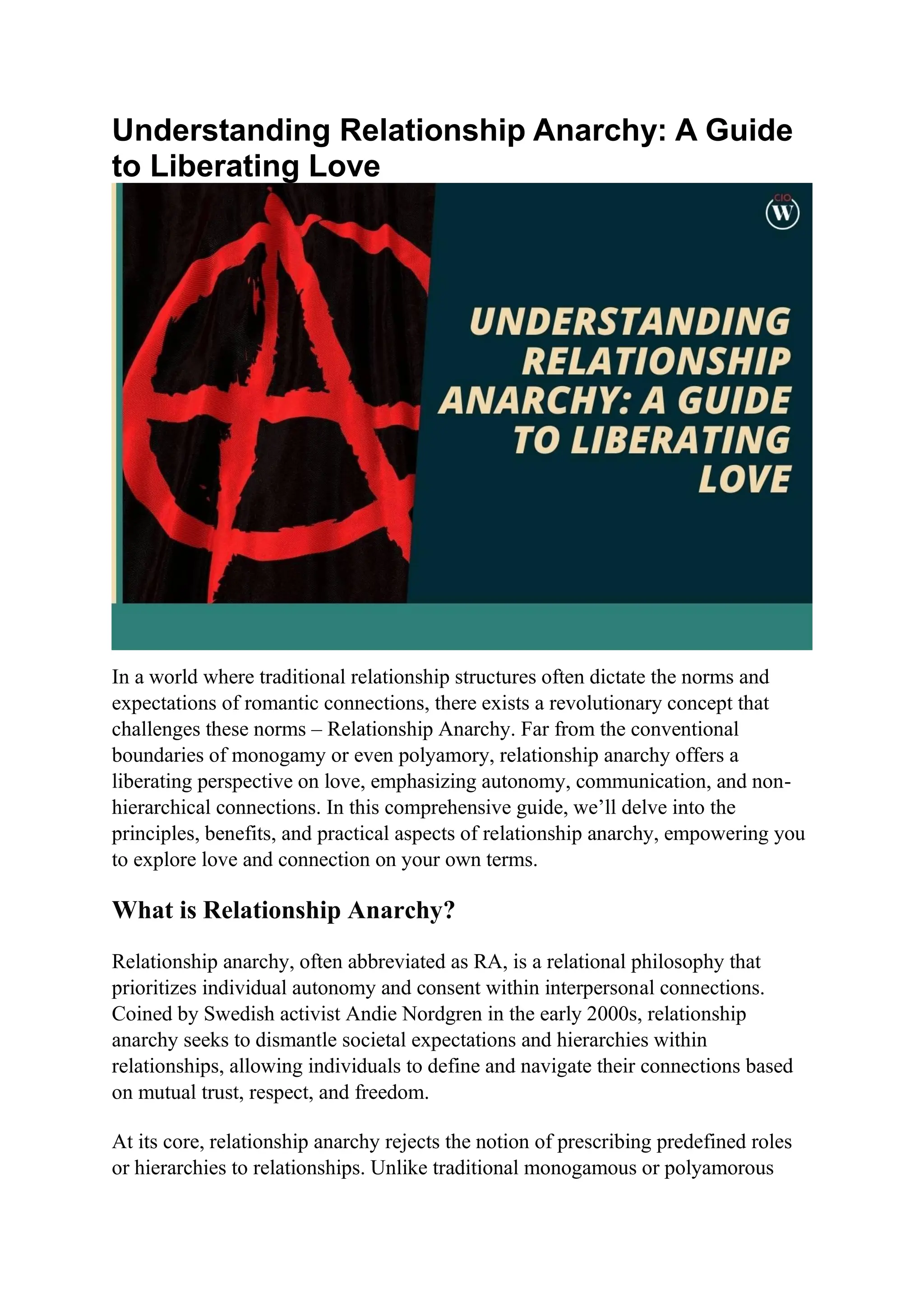 Understanding Relationship Anarchy: A Guide to Liberating Love | CIO ...