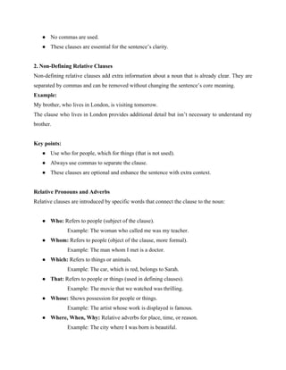 Understanding Relative Clauses in English | DOCX