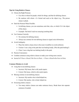 Understanding Relative Clauses in English | DOCX