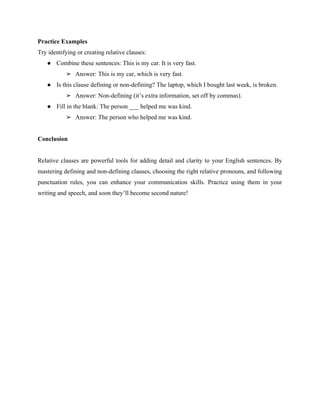 Understanding Relative Clauses in English | DOCX