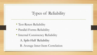 Understanding reliability and validity | PPTX