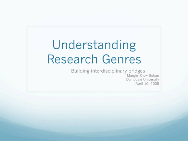 Understanding research genres | PPT