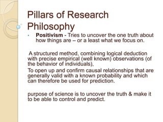 Understanding research philosophies | PPTX