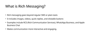 Understanding Rich Messaging Services Enhancing Communication in the ...