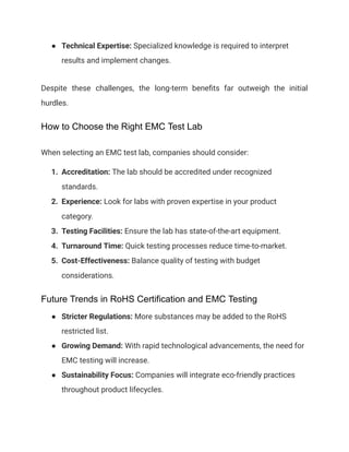 Understanding ROHS Certification and EMC Test Labs: A Complete Guide | PDF