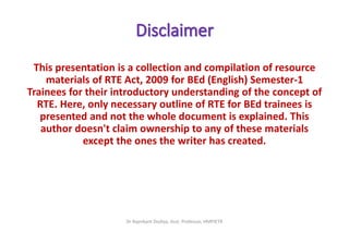 RTE - Right to Education Act | PPTX